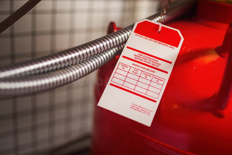 Label for Clean Agent Fire Suppression System Inspection Records. Stock ...