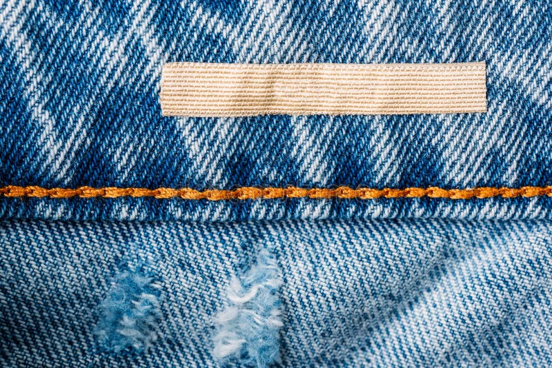 Blank Label on Jeans Texture Stock Image - Image of frame, cotton ...