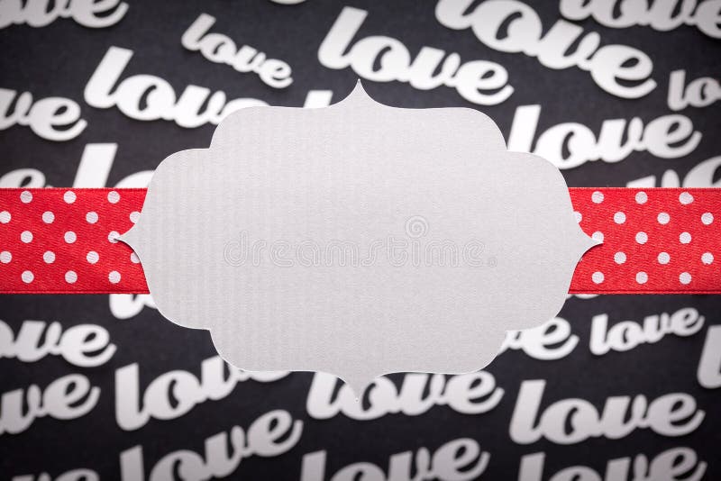 Blank label and ribbon stock photo. Image of ribbon, greeting - 65350206