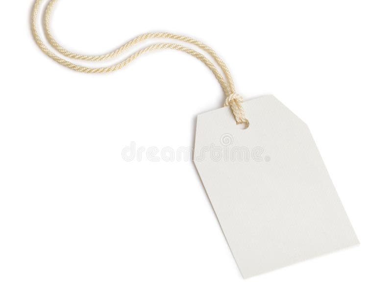 Blank label and string stock image. Image of hanging - 46004227
