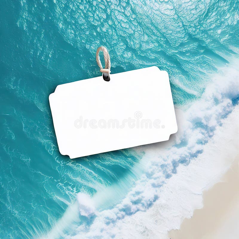 Blank Label - Summer - on Top View Sea Background with Generative AI ...