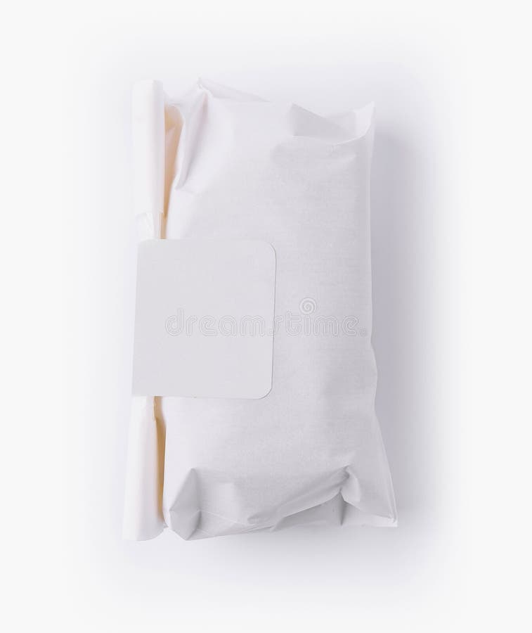 Blank Label on Wrapped Package Stock Photo - Image of shipping ...