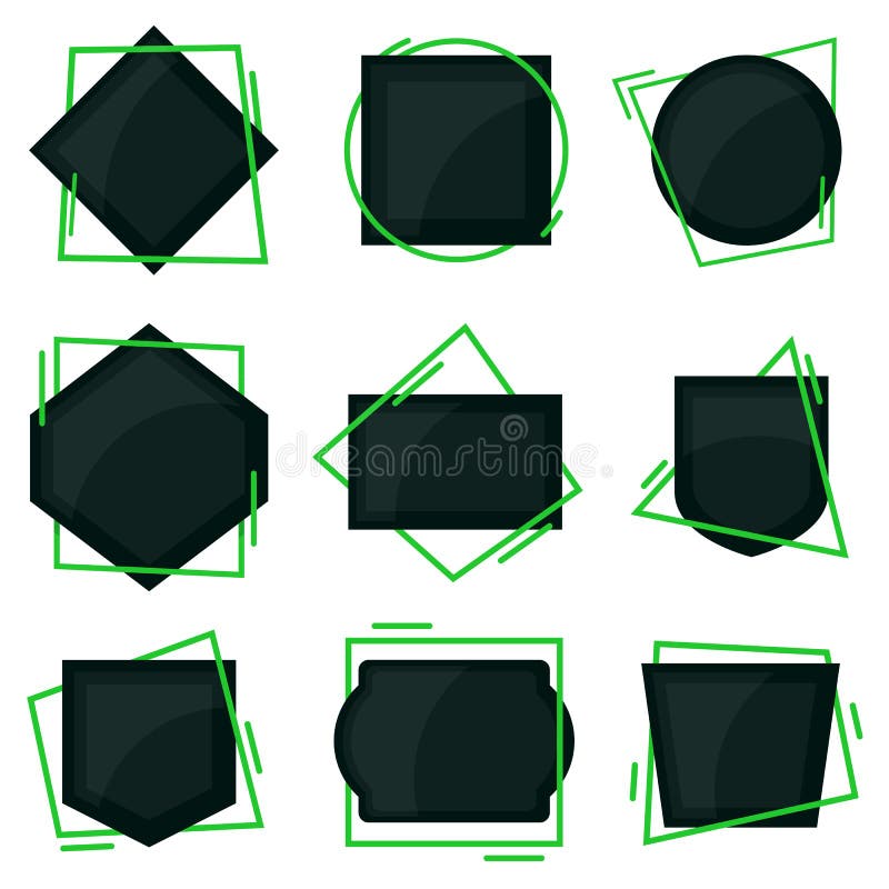 Modern Frames Design Collection for Labels, Stickers and Banners. Stock ...