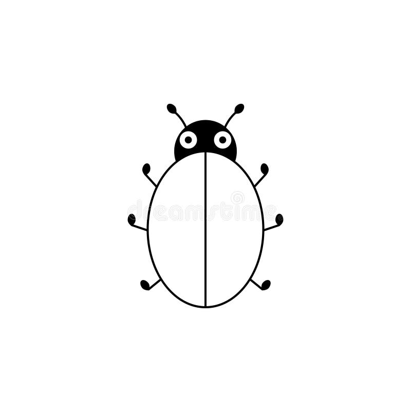 Blank Ladybird Outline Icon Stock Illustration - Illustration of icon ...