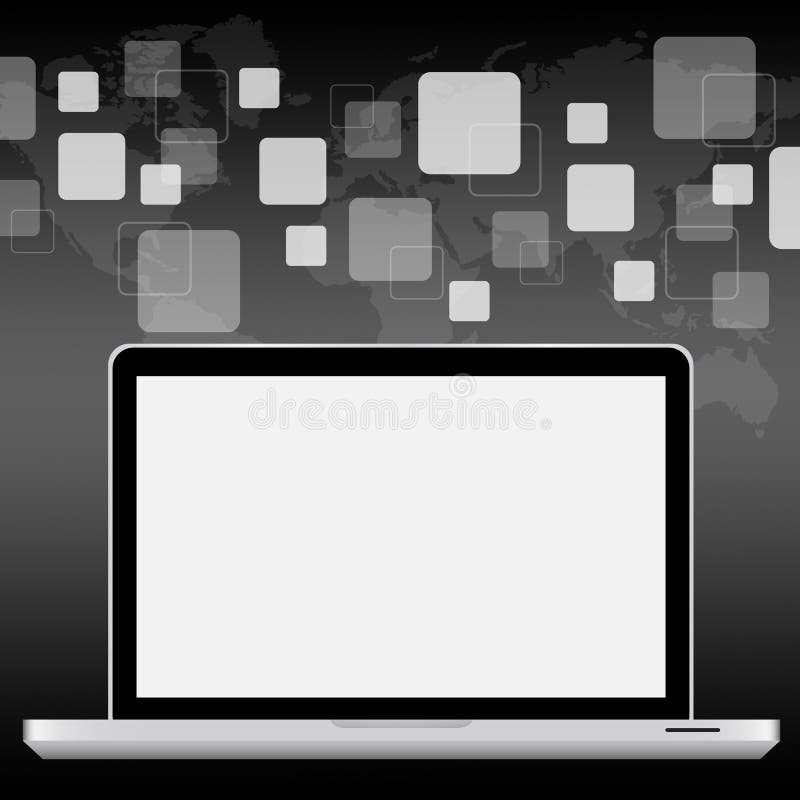 Blank laptop computer stock illustration. Illustration of device - 24681854