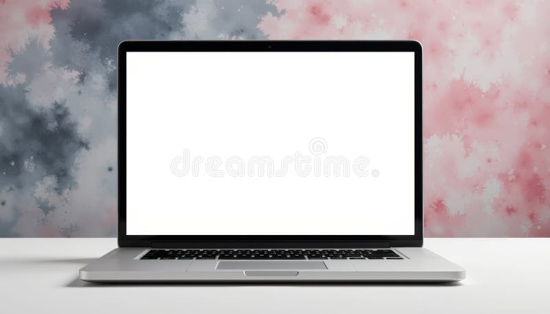 Blank Laptop Mockup on Abstract Background, Design Potential Stock ...