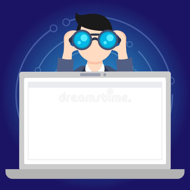 Person Behind Computer Screen Stock Illustrations – 302 Person Behind ...
