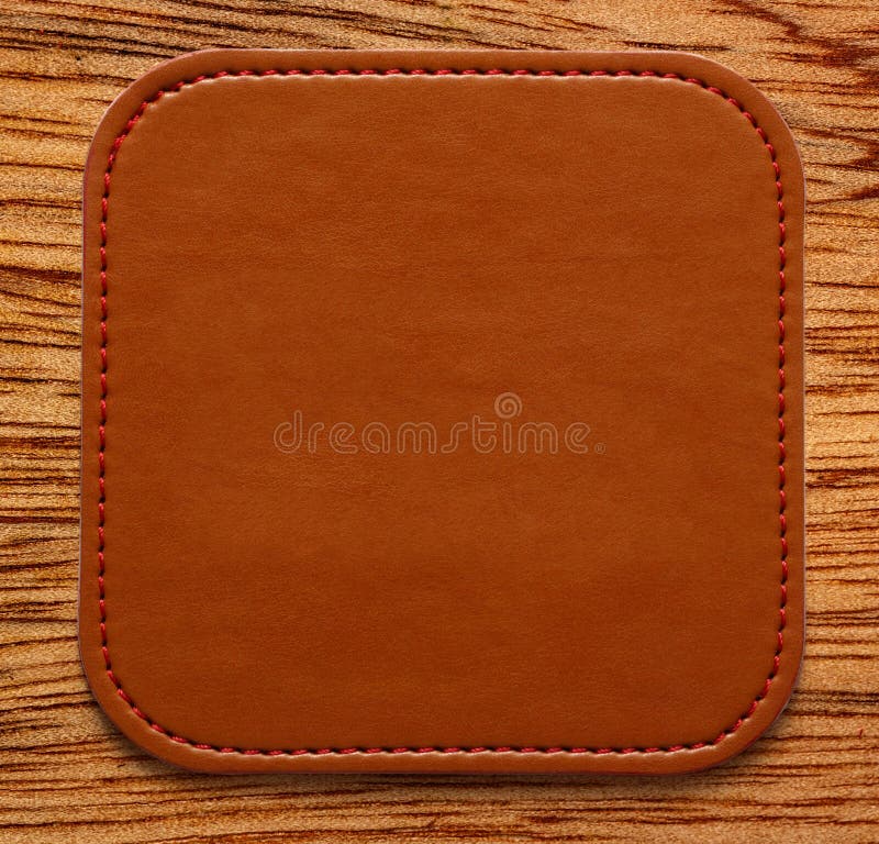 Blank leather brown label stock image. Image of design - 54078283