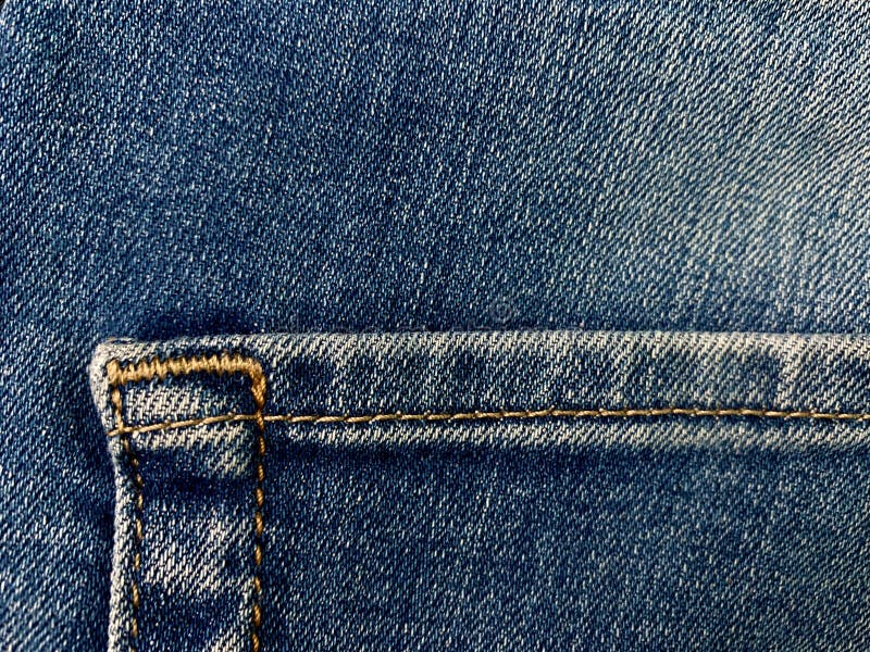 Blank Leather Label on Jeans, Closeup. Denim with a Clean Tag Stock ...