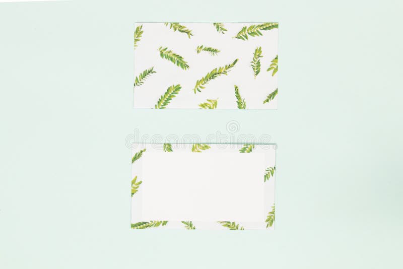 Blank Leaves Pattern Name Cards Stock Photo - Image of corporate, card ...