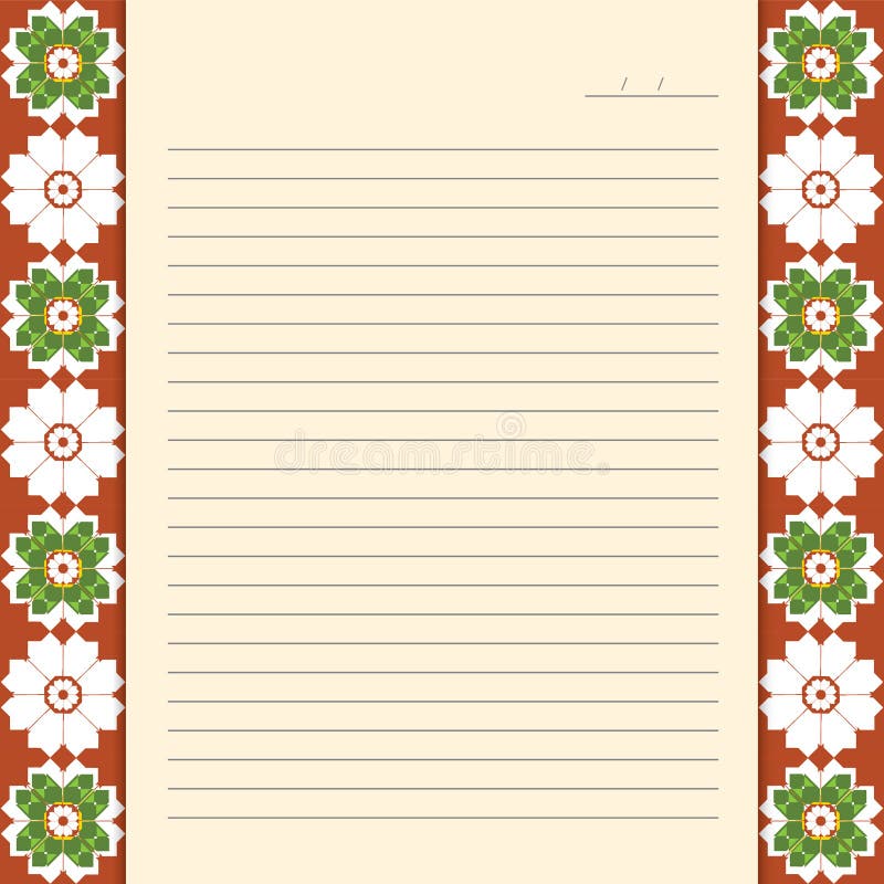 Blank Letter Pad on Floral Background. Vector Illustration Decorative ...