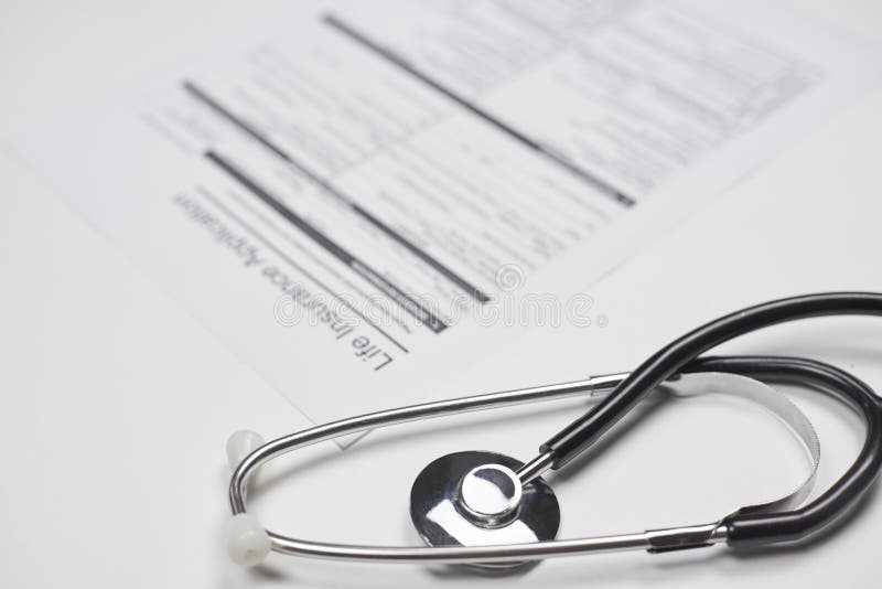 Blank Life Insurance Application and a Stethoscope Stock Photo - Image ...