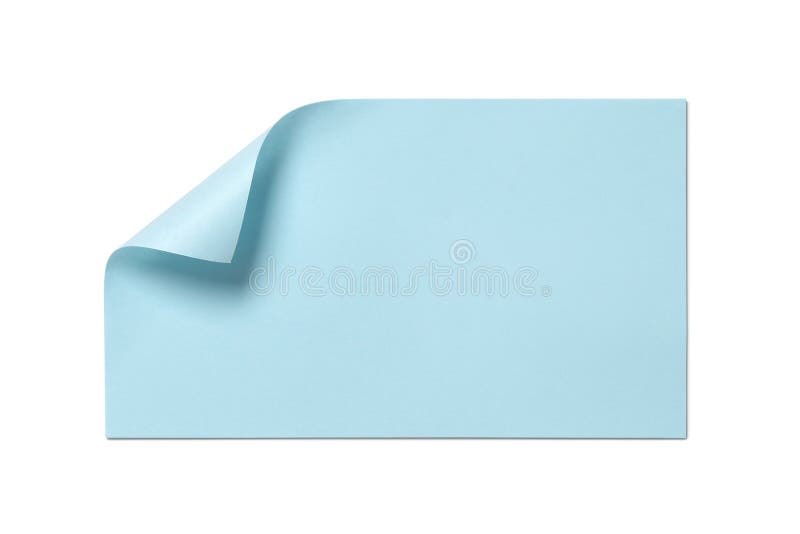 Blank Light Blue Note Paper Isolated Stock Photo - Image of notepad ...