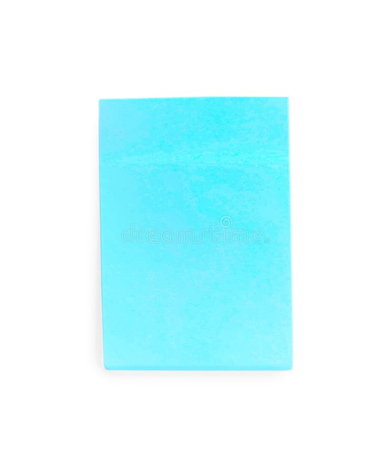 Blank Light Blue Sticky Note on White Background, Top View Stock Image ...