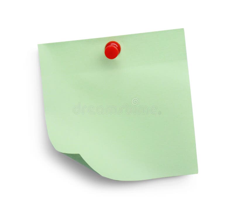Blank Light Green Note Pinned on Background, Top View Stock Photo ...