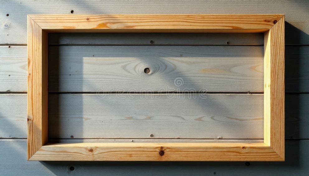 Blank Light Wood Rectangle Frame, Rustic Design , Shelf, Craft, Signage ...