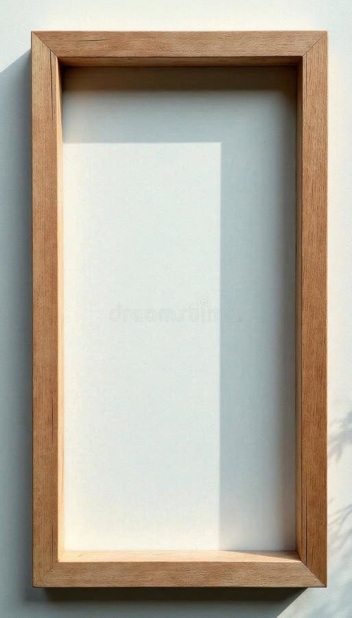 Blank Light Wood Rectangle Frame, Rustic Style , Vector, Mockup Stock ...