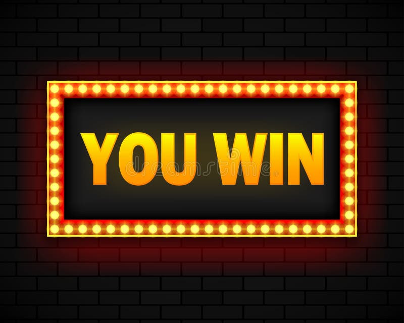 Blank Lightbox on Brick Wall Background. Text on the Banner You Win ...