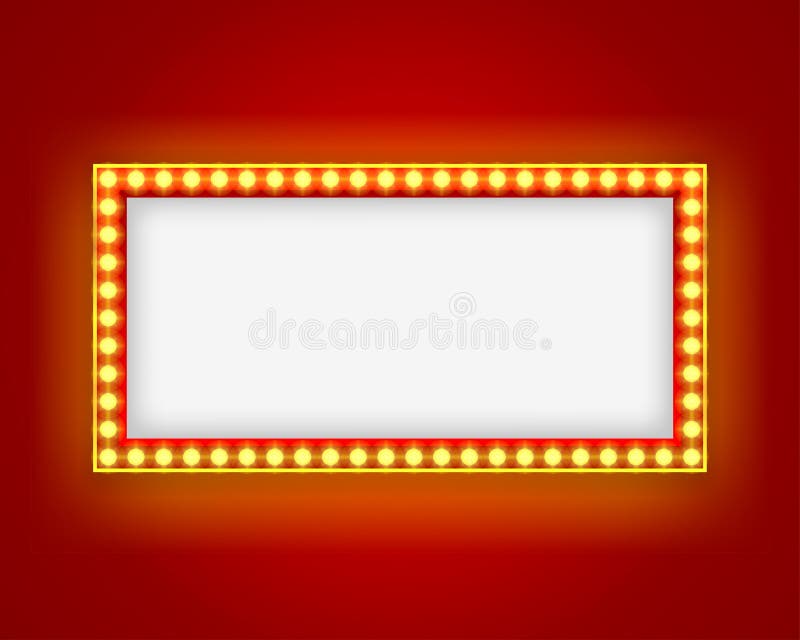 Blank Lightbox on Red Background. Illuminated Lightbox Screen with ...