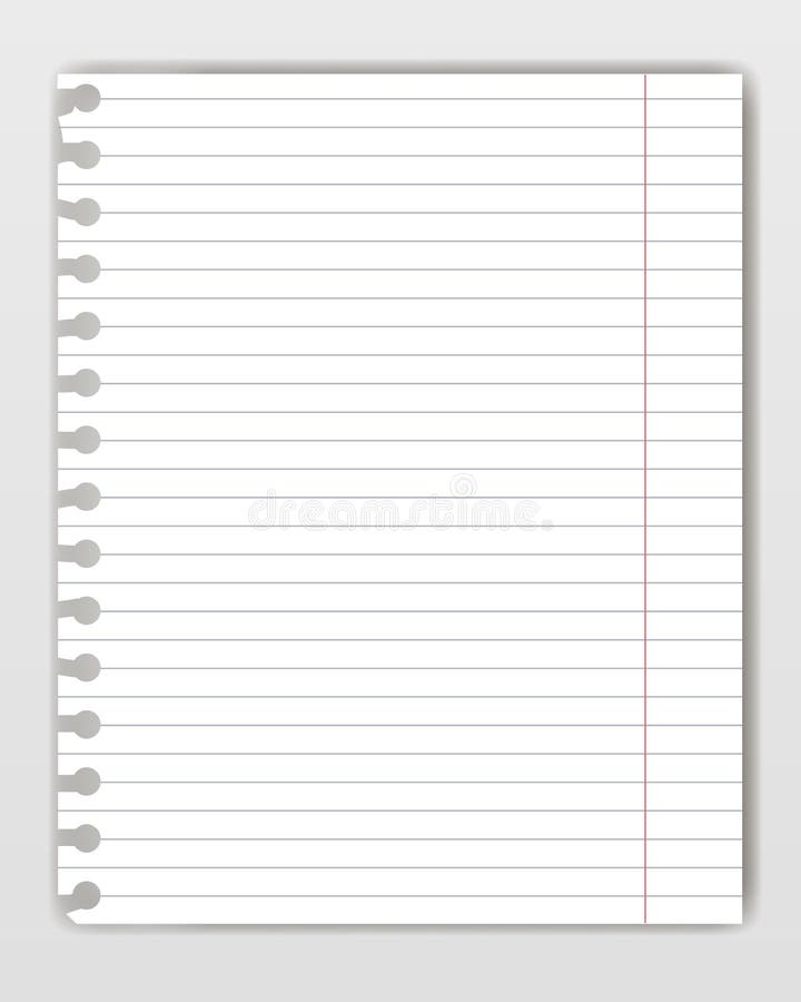 Blank Lined Copy Book Sheet with Torn Edge. Mockup or Template Notepad ...