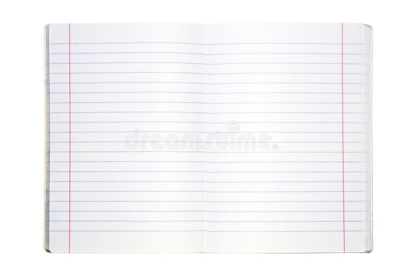 Exercise Book Paper Page with Lines, One Page. Empty Writing Notebook ...