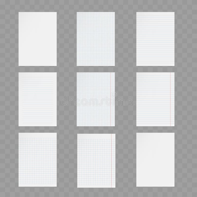 Blank Lined Notebook Sheet (with Diagonal Lines and Red Margin) Stock ...