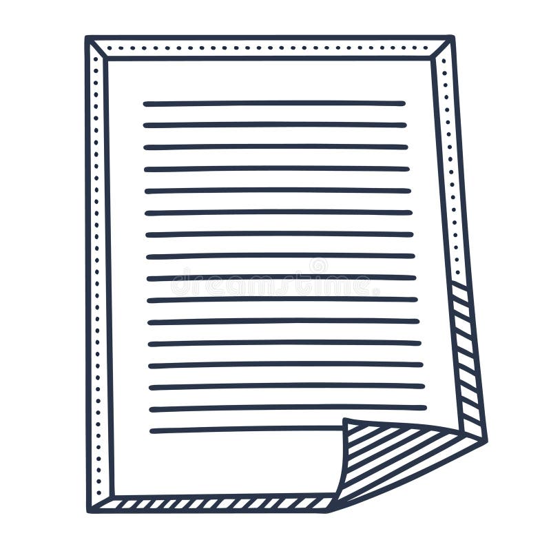 Blank Lined Notebook Paper with Curled Corner Simple Sheet Illustration ...