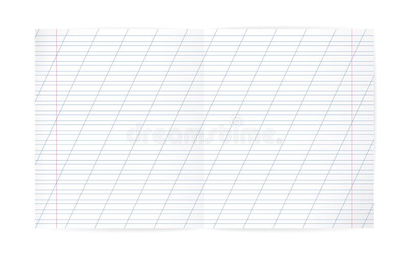 Blank Lined Notebook Sheet (with Diagonal Lines and Red Margin) Stock ...