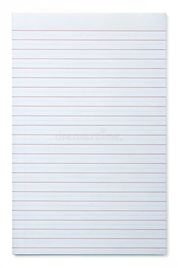 Blank Lined Notepaper Isolated on White Stock Illustration ...