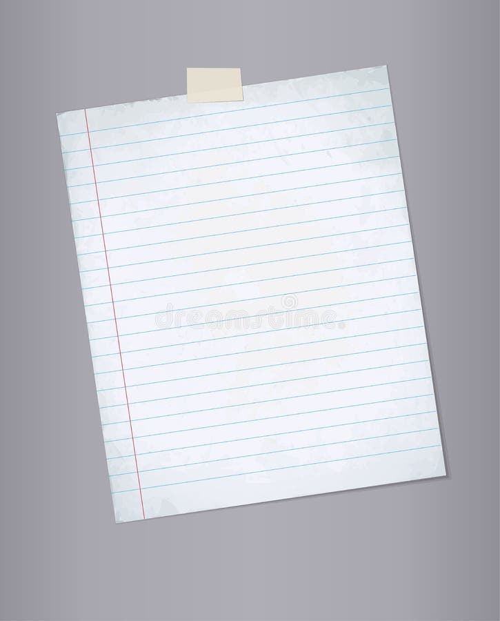 Blank Lined Paper Texture from a Notepad. Stock Vector - Illustration ...