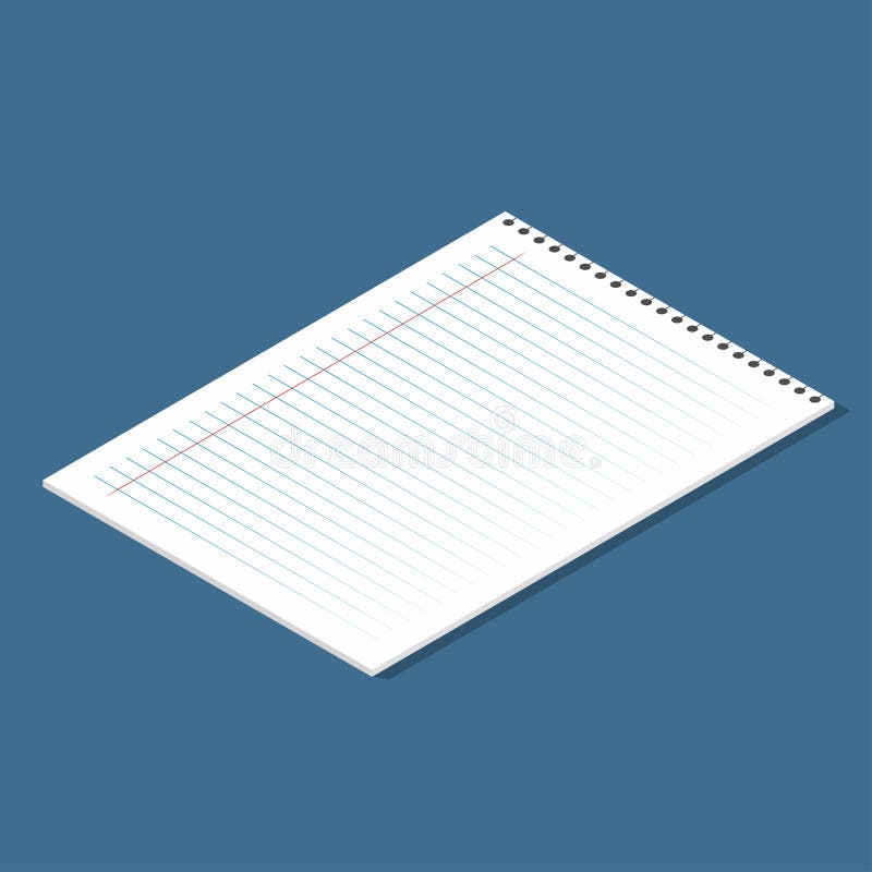Blank Lined Notebook Sheet (with Diagonal Lines and Red Margin) Stock ...