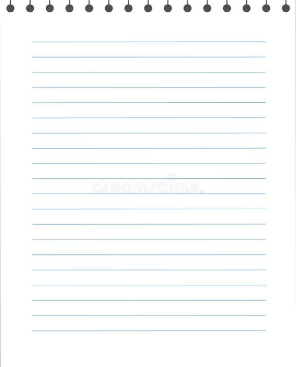 Blank Lined Paper Texture from a Notepad. Stock Vector - Illustration ...