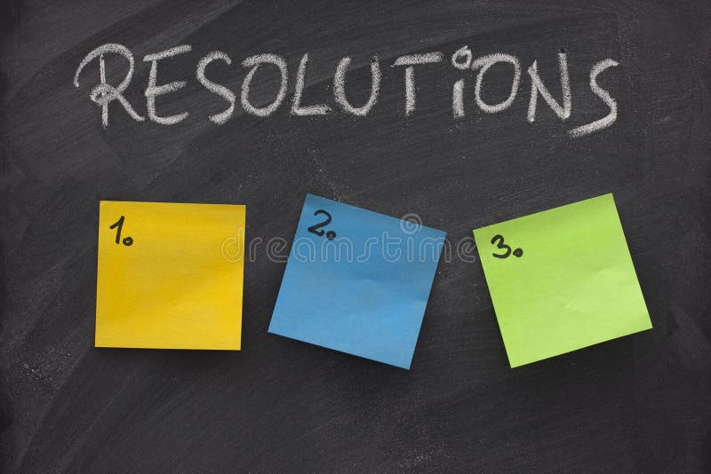 Blank List of Resolutions on Blackboard Stock Photo - Image of ...