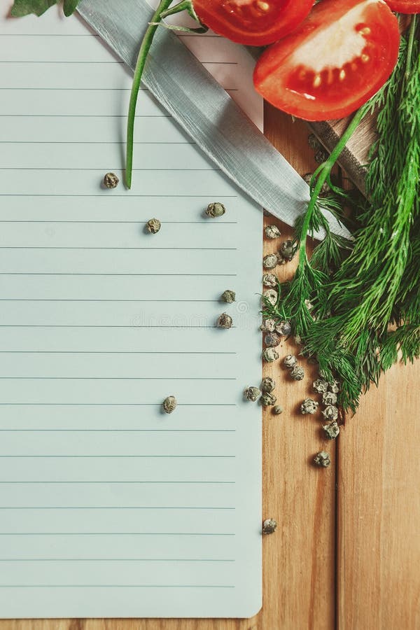 Blank List with Vegetable Around Stock Image - Image of menu, eating ...
