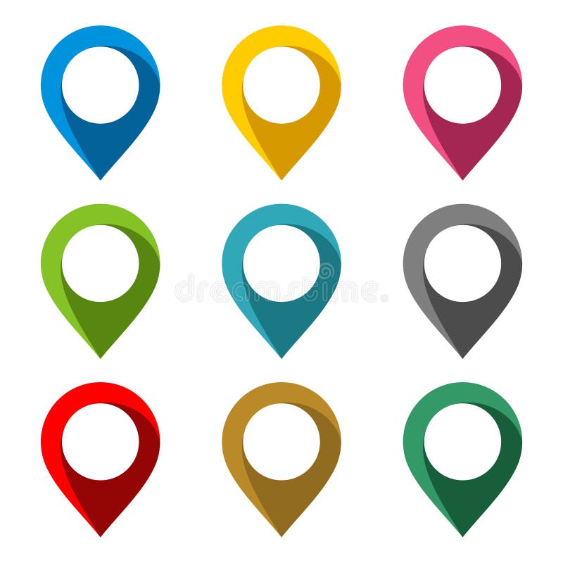 Blank Location Point Vector Set Illustration Design. Vector EPS 10 ...