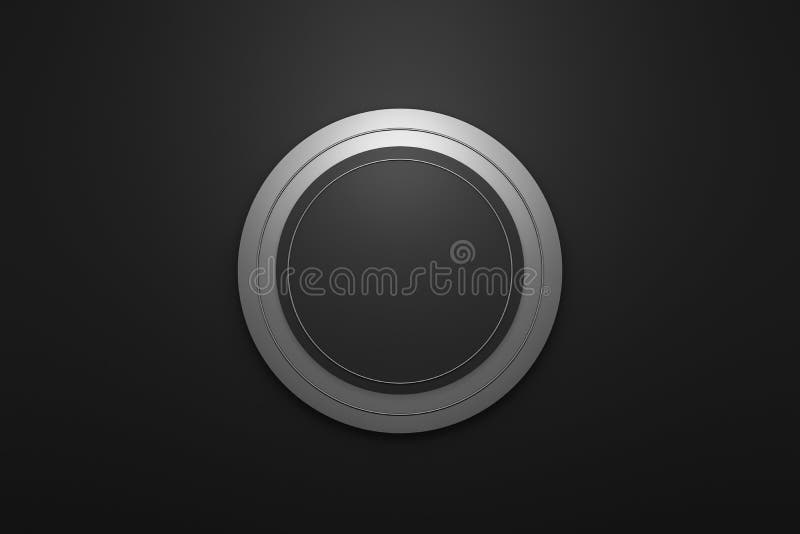 Blank Logo Frame with Modern Style on Black Background. Empty Silver ...