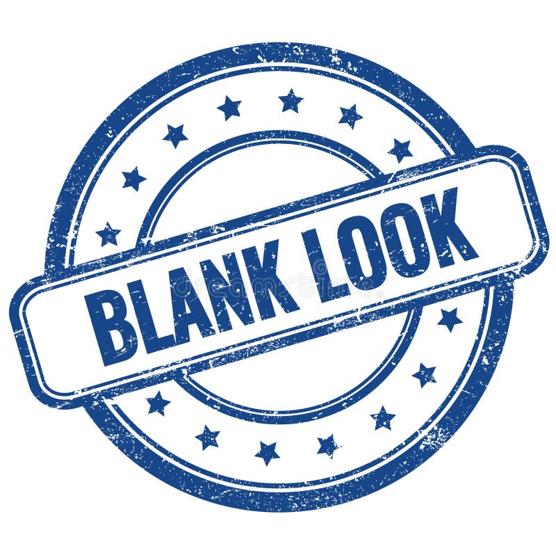 BLANK LOOK Text on Blue Grungy Round Rubber Stamp Stock Illustration ...