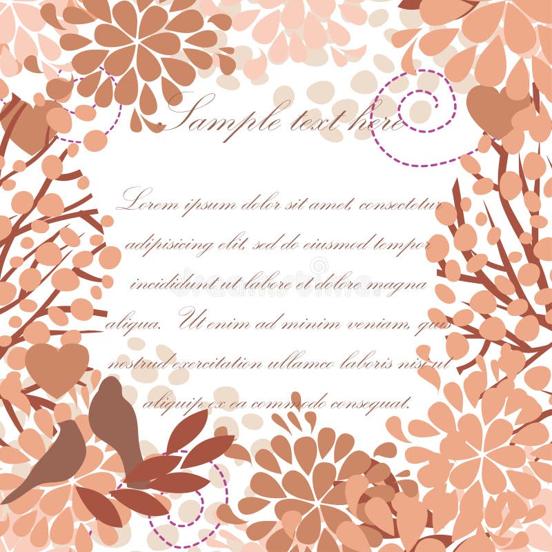 Blank with Lovely Birds Sitting on a Tree Stock Vector - Illustration ...