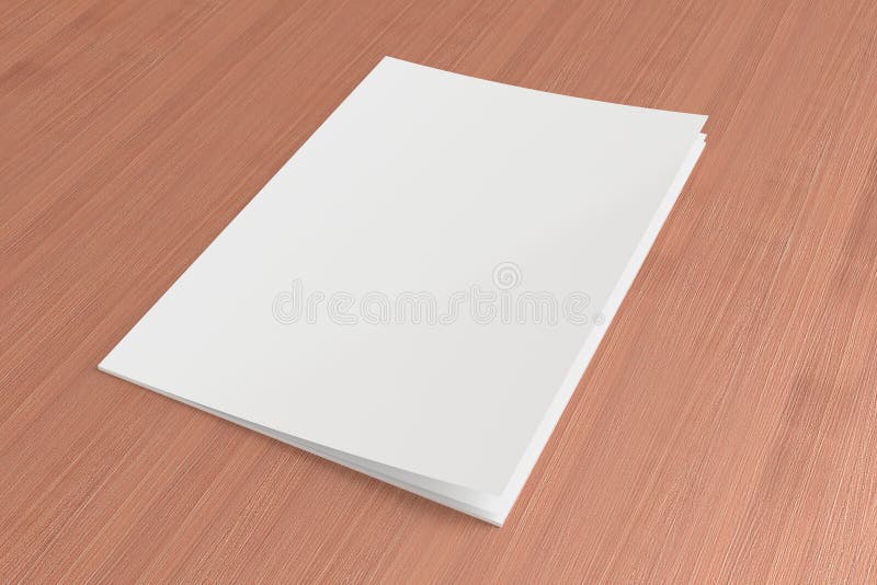 Magazine Cover with Blank White Page Mockup on Leather Substrate Stock ...