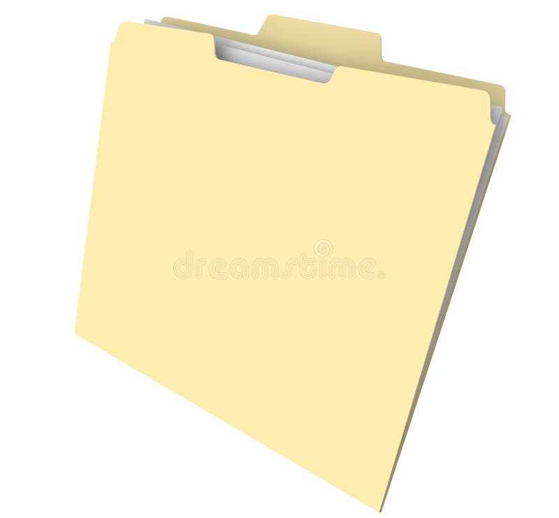 Blank Manila Folder Documents File Archive History Stock Illustration ...