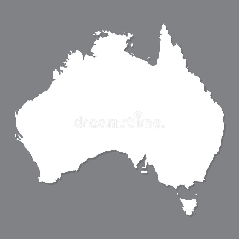 Blank Map of Australia. Thin Line Australia Map a Transparent ...