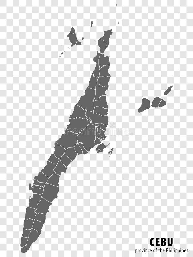 Blank Map Cebu of Philippines. High Quality Map Province of Cebu with ...