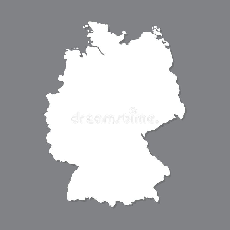 Blank Map Germany. High Quality Map of Germany on Gray Background ...