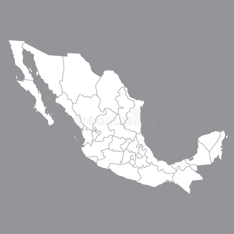 Blank Map Mexico. Map of Mexico with the Provinces. High Quality Map of ...