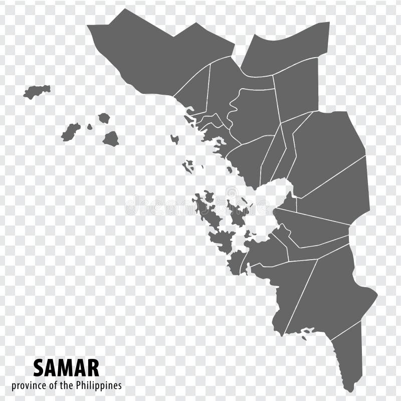 Blank Map Samar of Philippines. High Quality Map Province of Samar with ...