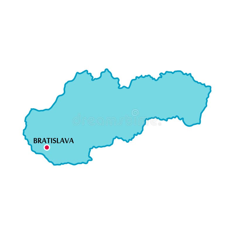 Blank map of slovakia stock vector. Illustration of slovak - 89161878