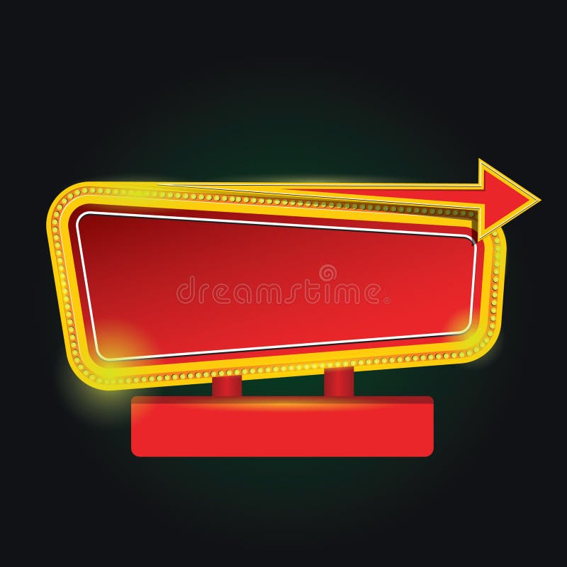 Blank Marquee Sign. Vector Illustration Decorative Design Stock Vector ...