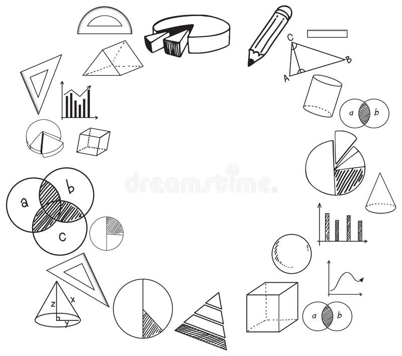 Blank Math Template with Math Tools and Elements Stock Vector ...