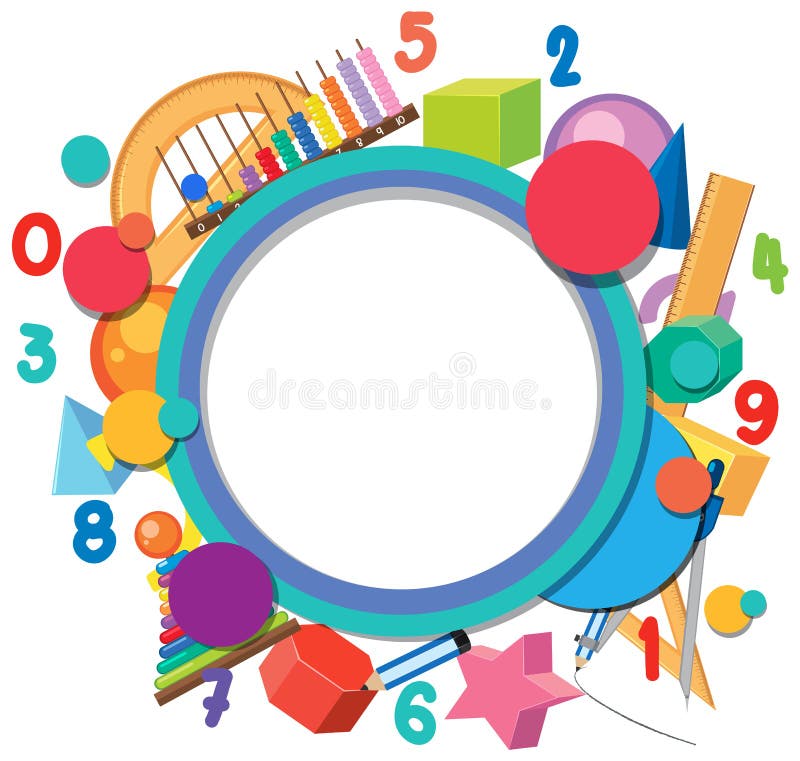 Blank Math Template with Math Tools and Elements Stock Vector ...