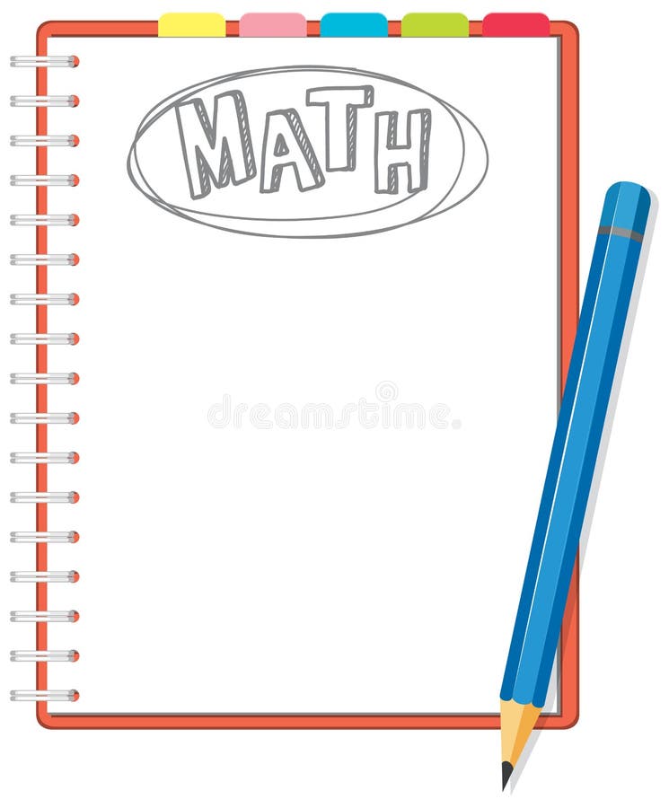 Blank Math Template with Math Tools and Elements Stock Vector ...